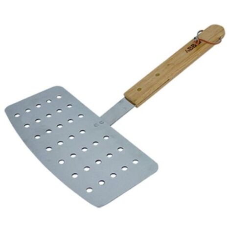 Spatola paletta per barbecue in acciaio inox manico in legno cm 38