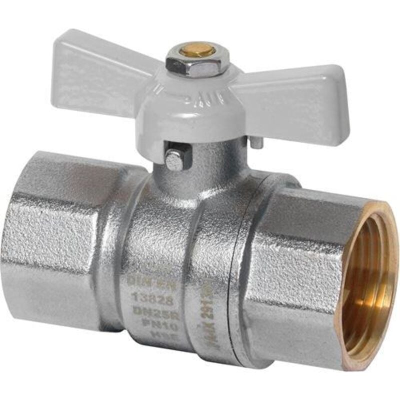 Kugelhahn UNIDUO 1701 2x IG, mit Flügelgriff, grau 1 1/4Z 2x IG, mit Flügelgriff, grau