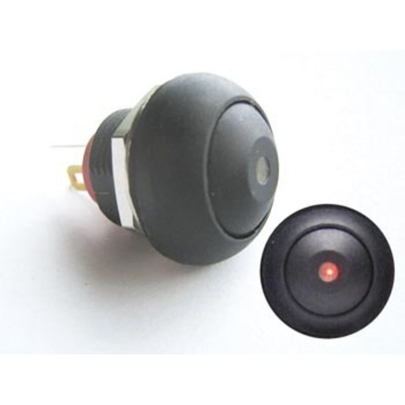 Mini drucktaster mit roter led 1p spst aus ein