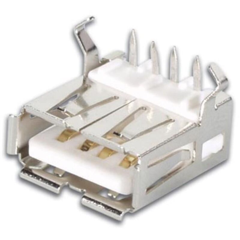 USB-BUCHSE TYP A, 'SINGLE CONNECTOR' 90°, PCB-MONTAGE
