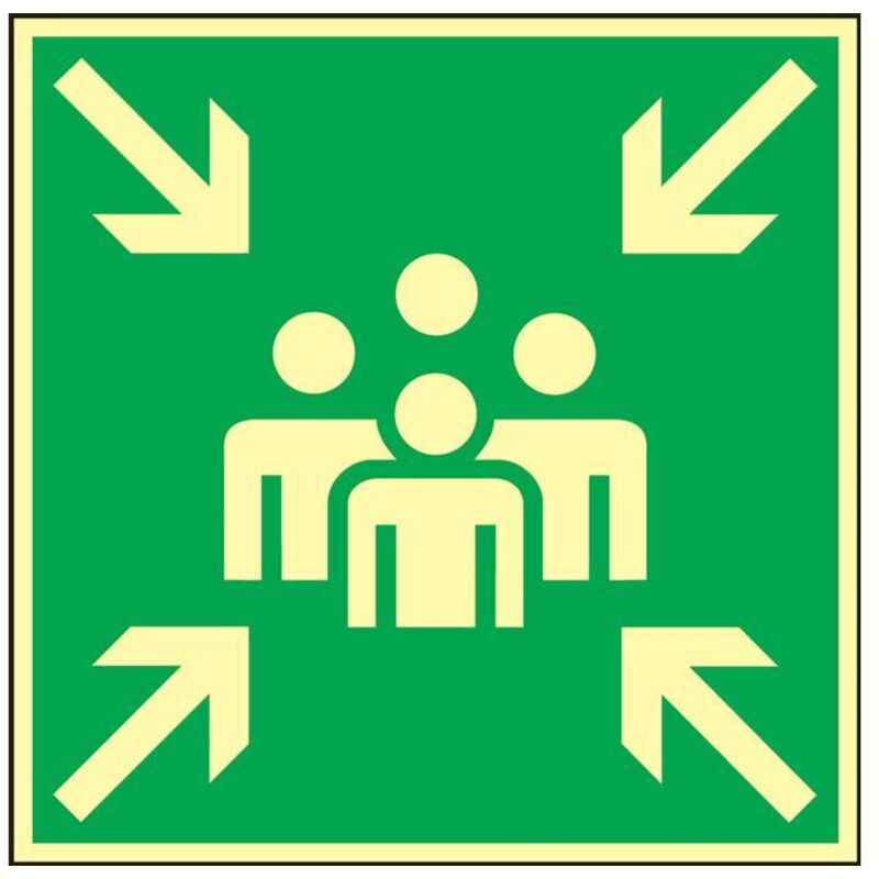 Rettungszeichen BGV A8 L148xB148 mm Sammelstelle Kunststoff