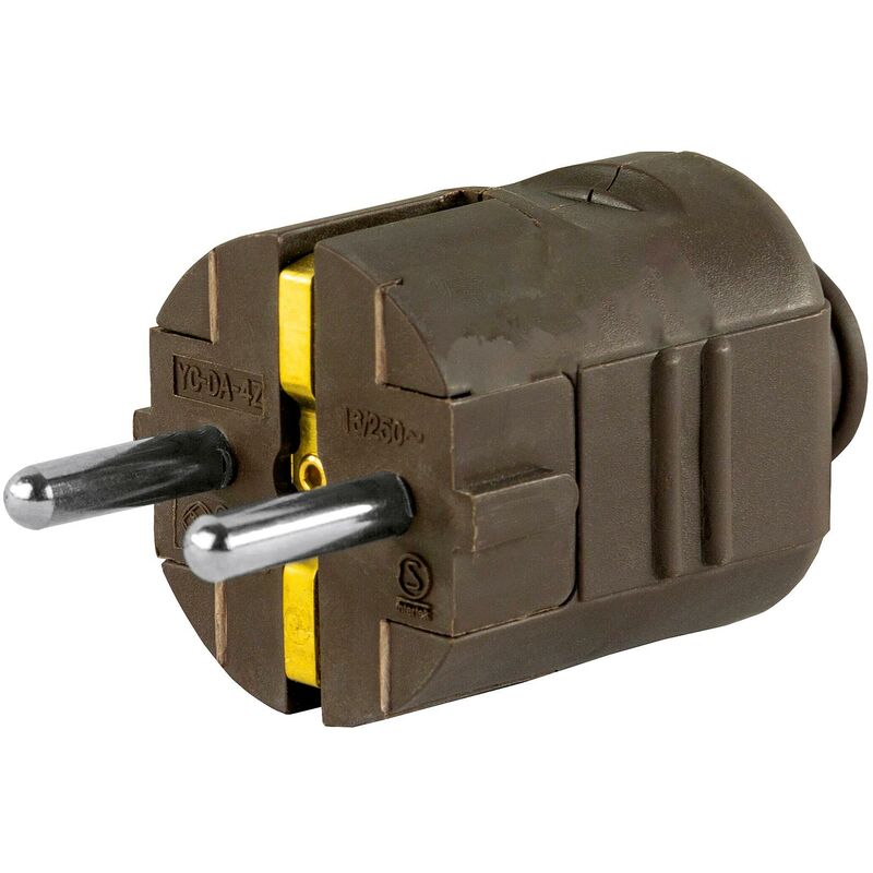 SchuKo-Stecker Kunststoff SK braun