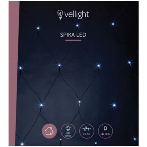 SPIKA LED - 2 x 2 m - 144 LEDs - Weiß - schwarzes Kabel - 36 V
