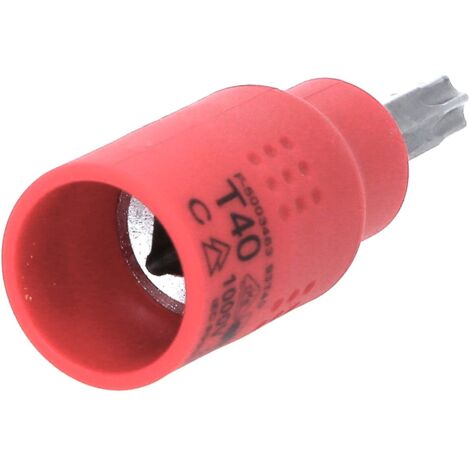 KS-Tools 118.3816 3/8" Isolierte Bit-Stecknuss T40 60 mm lang
