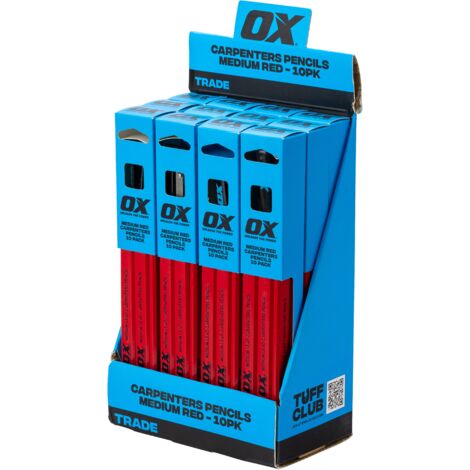 OX Trade Medium Red Carpenters Pencils - 10 pack