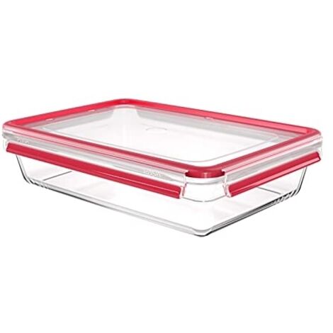 Emsa Clip&Close Glass Frischhaltedose 3 L Glas Rot