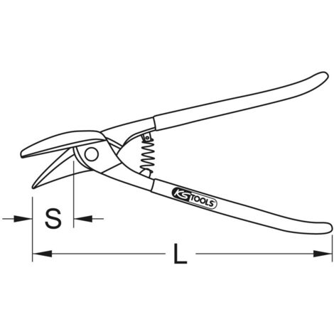 Blechschere, rechtschneidend, Ã˜ 1,2 mm - LÃ¤nge 280 mm