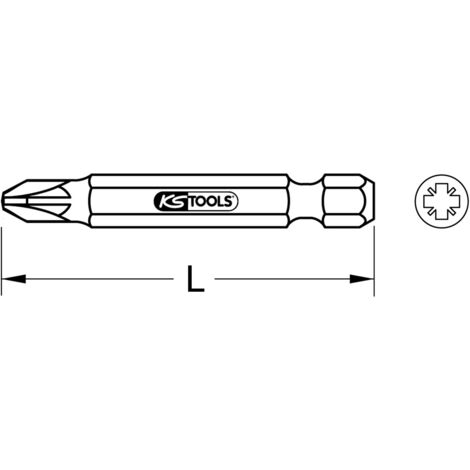 KS Tools 1/4 Bit PZ, 50 mm, PZ0, 5er Pack