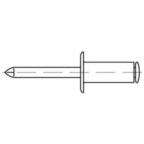 Blindniete R 88401 Flachkopf 5 x 25 Niet Stahl verzinkt/Dorn Stahl verzinkt
