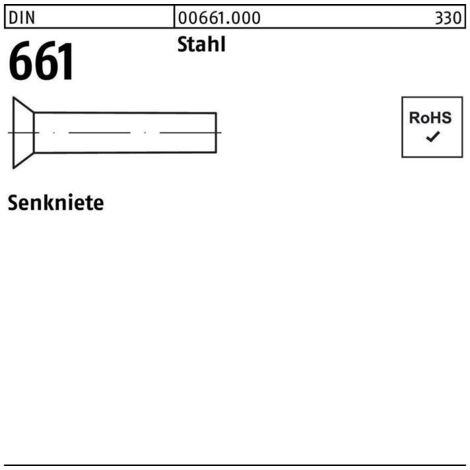 Senkniete DIN 661 2 x 6 Stahl