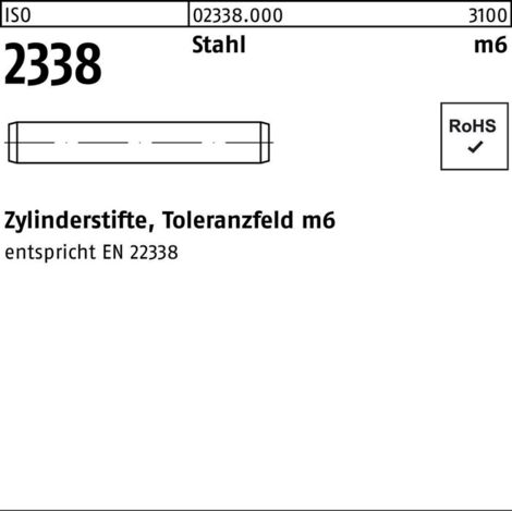 Zylinderstift ISO 2338 5 m6 x 6 Stahl