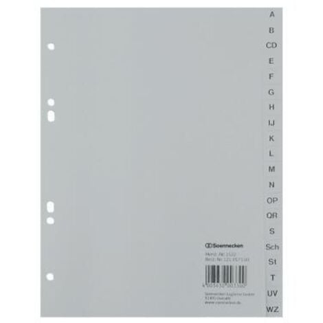 A-Z Register DIN A5 Polypropylen grau 20 Registerblätter