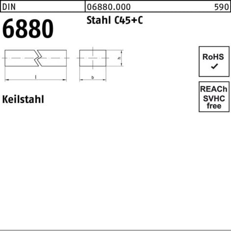 Keilstahl DIN 6880 3 x 3 x 1000 Stahl C45+C