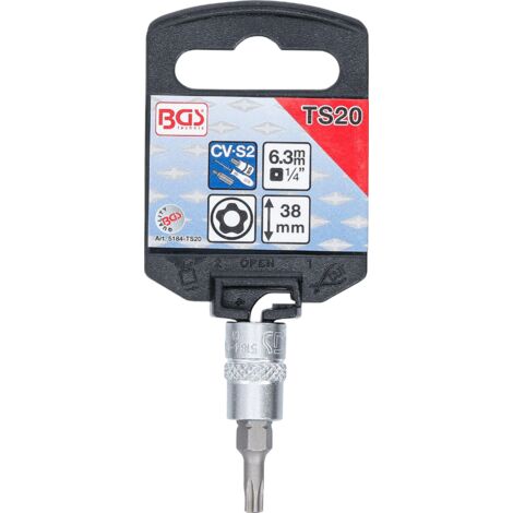 Bit-Einsatz Antrieb Innenvierkant 6,3 mm (1/4") TS-Profil (für Torx ...