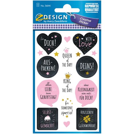 Sticker Papier Geburtstag 1 Bg