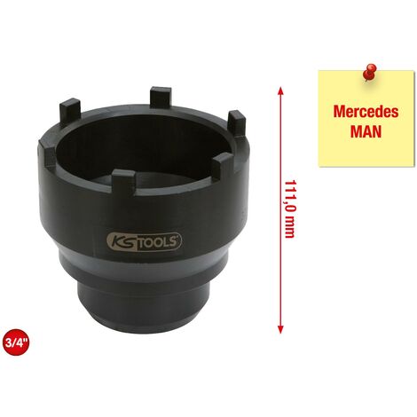 3/4" Nutmuttern-Schlüssel mit 6 Zapfen für Mercedes und MAN, 95-115mm