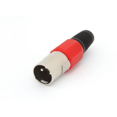 XLR-STECKER - 3-POLIG - VERNICKELT - ROT