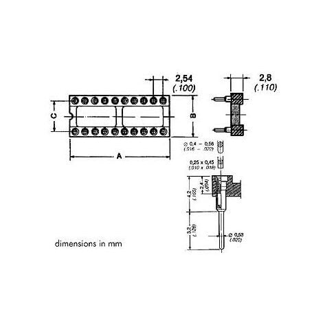 PRÄZISIONS-IC-FASSUNG, DIL, 14-POLIG, 300 MIL