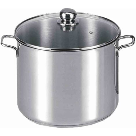 Jumbo-Topf 14 l Edelstahl rostfrei mit Glasdeckel