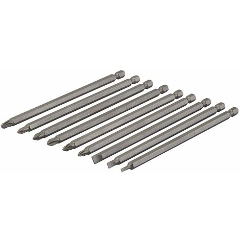 Silverline Extra-Long Power Bit Set 9pce - 150mm