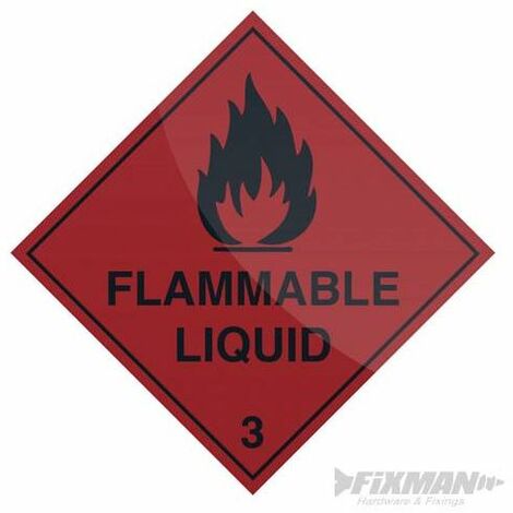 Flammable Liquid Sign - 100 x 100mm Self-Adhesive