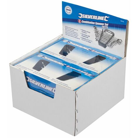 Silverline 8pce Combination Spanner Set Display Box - 6pk
