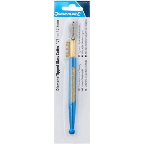 Silverline Diamond-Tipped Glass Cutter - 175mm / 2-8mm