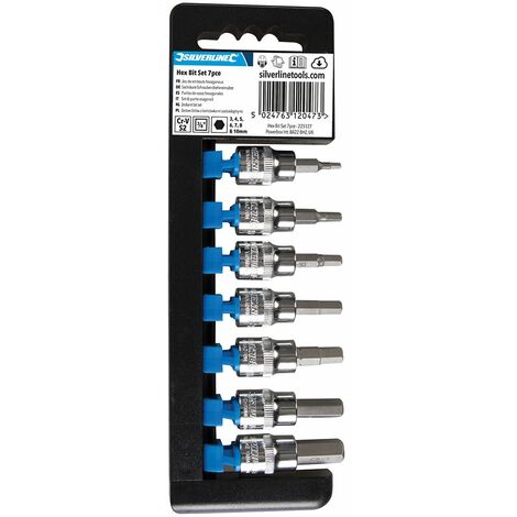 Silverline Hex Bit Set 3/8" Drive 7pce - Hex 3 - 10mm