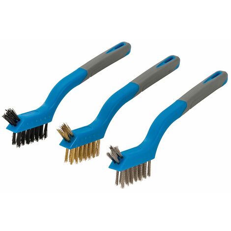 Silverline Mini Wire Brush Set 3pce - 175mm