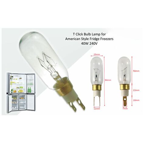 4 x American Style T Click 40W 240V Fridge Freezer Bulb Lamp