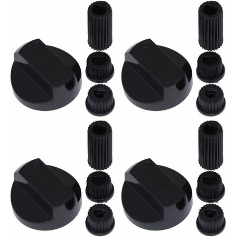 4 X Nardi Universal Cooker/Oven/Grill Control Knob And Adaptors Black
