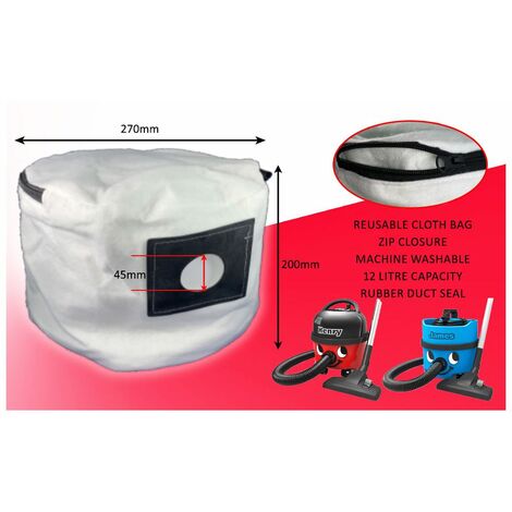 2 x Numatic NSP-180A and NSP200A Reusable Cloth Vacuum Cleaner Dust Bags