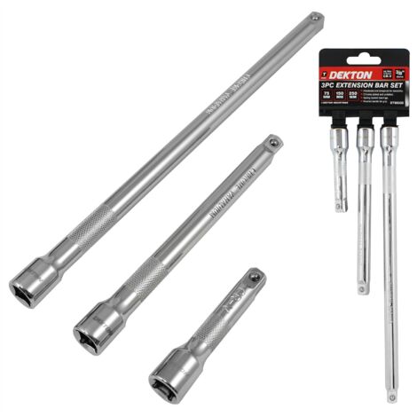 DEKTON 3PC 3/8'' DRIVE EXTENSION BAR SET
