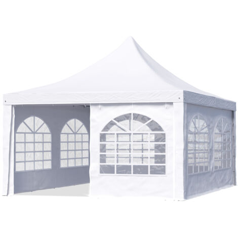 TOOLPORT Carpa pagoda 4x4 m, montaje rápido y sencillo, con ventanas ...