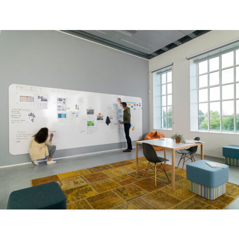 Whiteboard-Wand - Smit Visual Design - 198x490 cm - rahmenlos