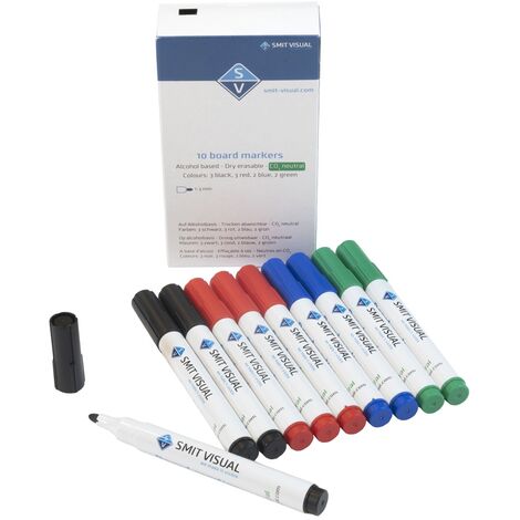 Whiteboard-Stift-Set - Gemischte Farben - 10 Stück - Magnettafel-Marker ...