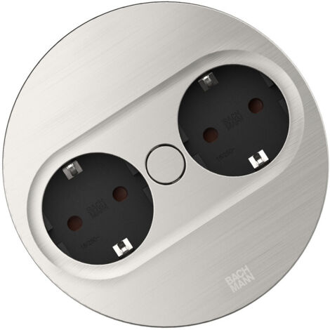 Twist2 Circular Aut. 2 Enchufes Acero Inox