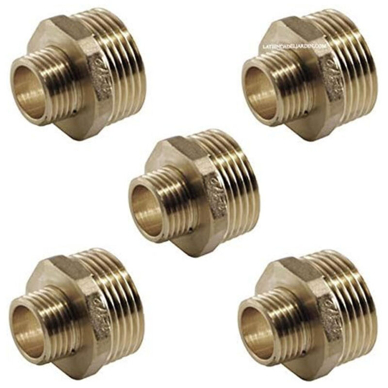 Set di 5 Nipplo in ottone 3/4'' x 1/2'' Accessorio in ottone Aenor ...