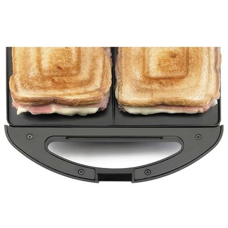 Tostiera Elettrica per Fette Quadrate, Potenza 750w, Colore Nero