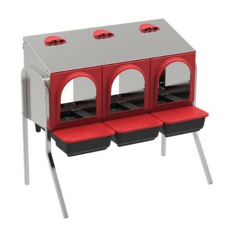 Nido per Galline 3 Compartimento con Gambe, 82 x 47 x 77 cm. Ponedero ...