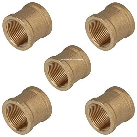 Set di 5 Manicotti in ottone da 1/2'' filettati femmina Accessorio in ottone Aenor Manicotto ...