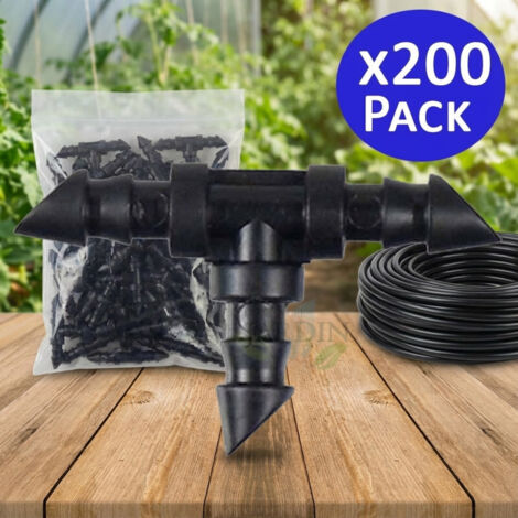 Set di 200 Tee per Tubo da 4 mm per Unire un tubo da Irrigazione di 4,5 ...