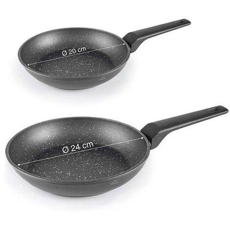 Lacor Set di 2 padelle in alluminio forgiato, antiaderente, Ø 20 e Ø 24 cm