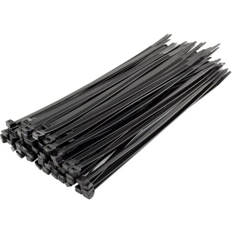 Set di 50 Fascette stringicavo in plastica nero, nylon, 3,6 x 200 mm ...