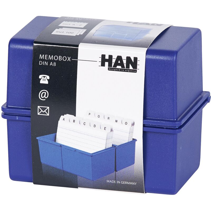 Karteibox DIN A8 quer blau