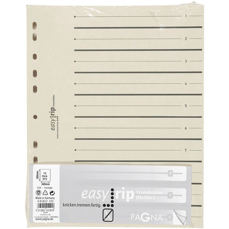 Trennblätter Easy Rip A4 chamois 10er Pack