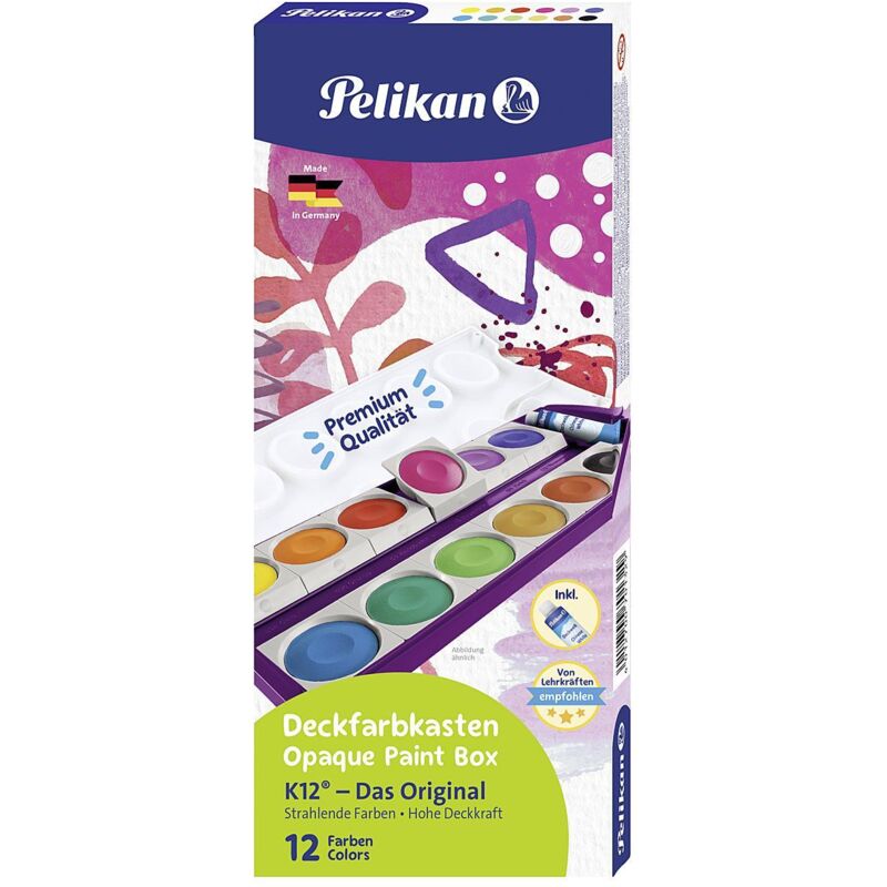 Boîte de peinture K12 12 couleurs + blanc opaque violet