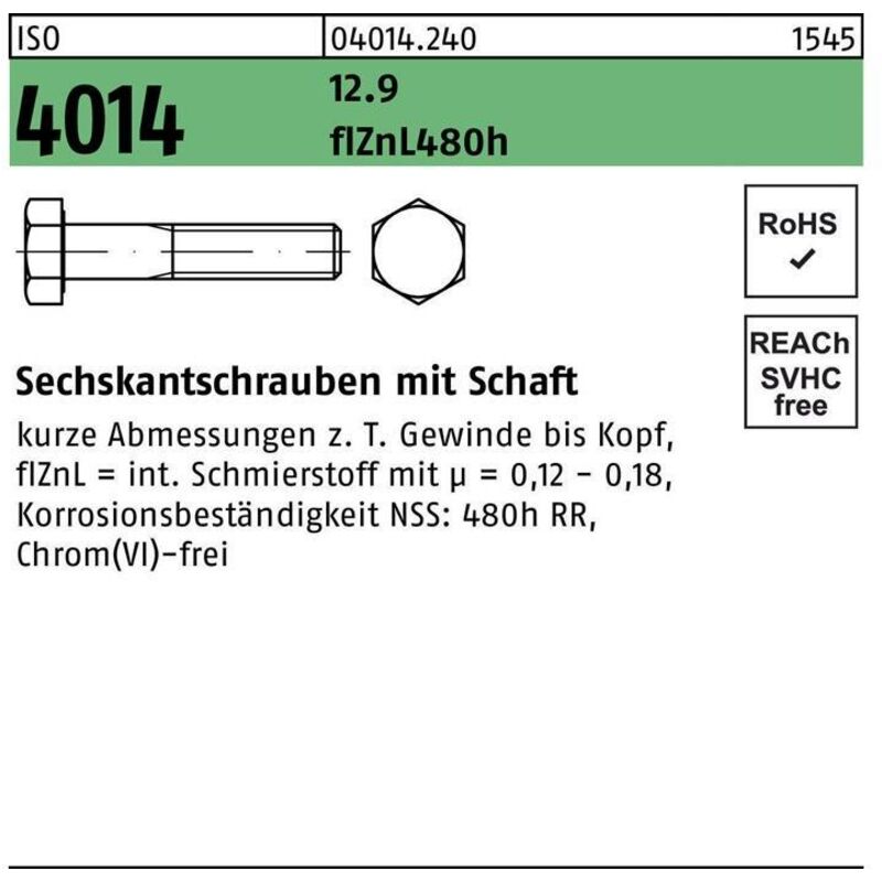 Vis hexagonale ISO 4014 m.Schaft x100mm