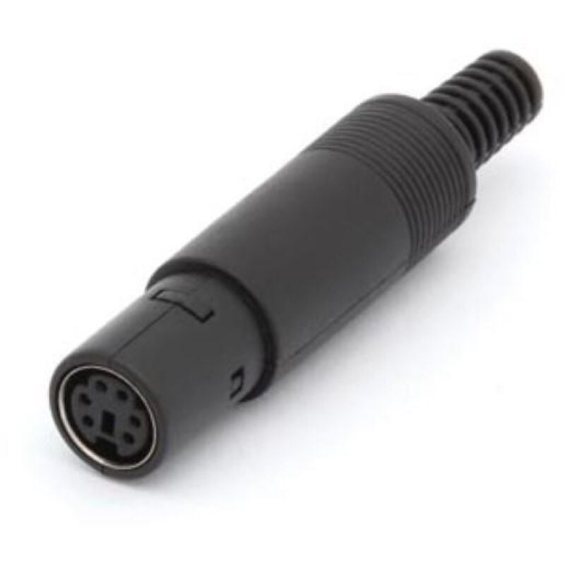 FICHE MINI-DIN FEMELLE 6 BROCHES - NOIR