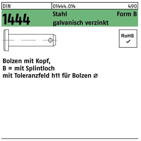 DIN 1444/ISO 2341 m.Kopf/Splintloch